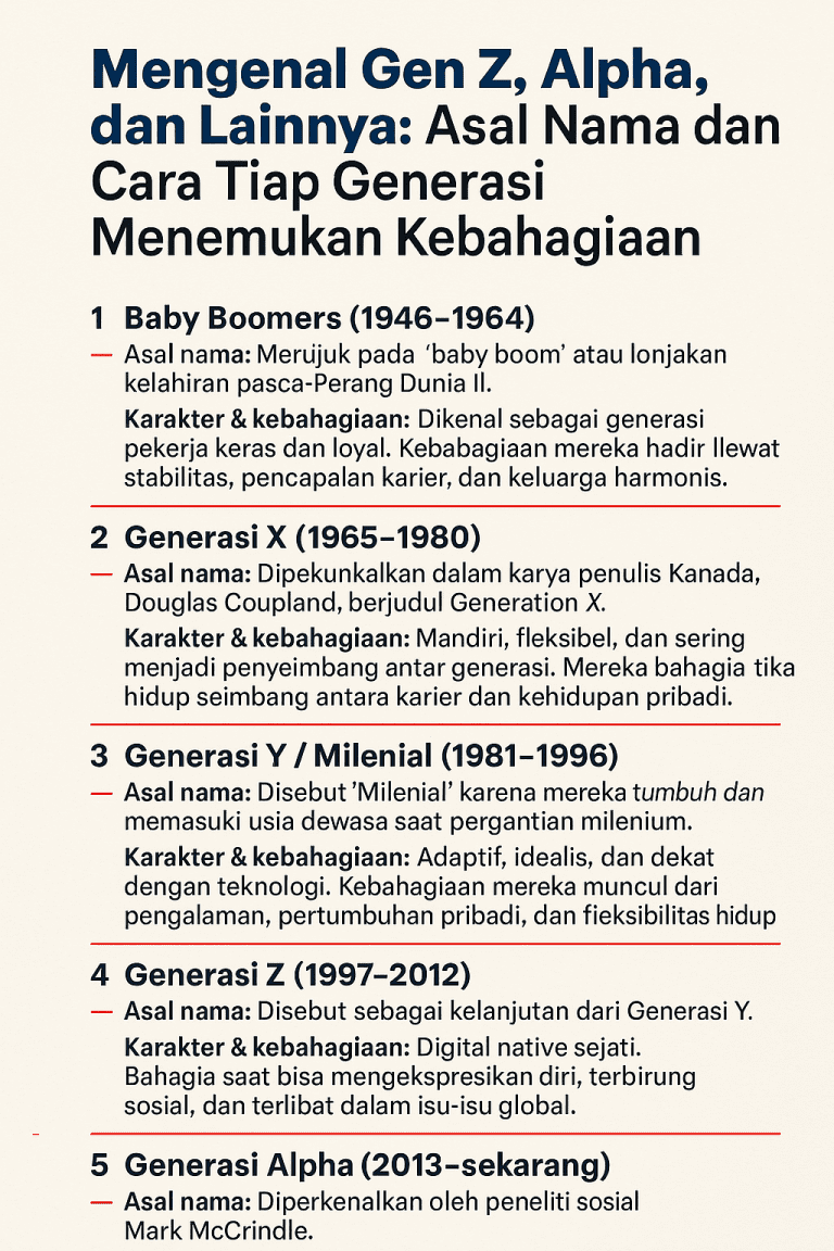 Gen Z, Alpha, hingga Baby Boomers: Begini Asal Nama dan Cara Mereka ...